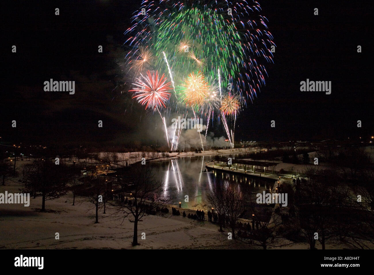 New Year's Eve fireworks Omaha, Nebraska at the Heartland of America ...