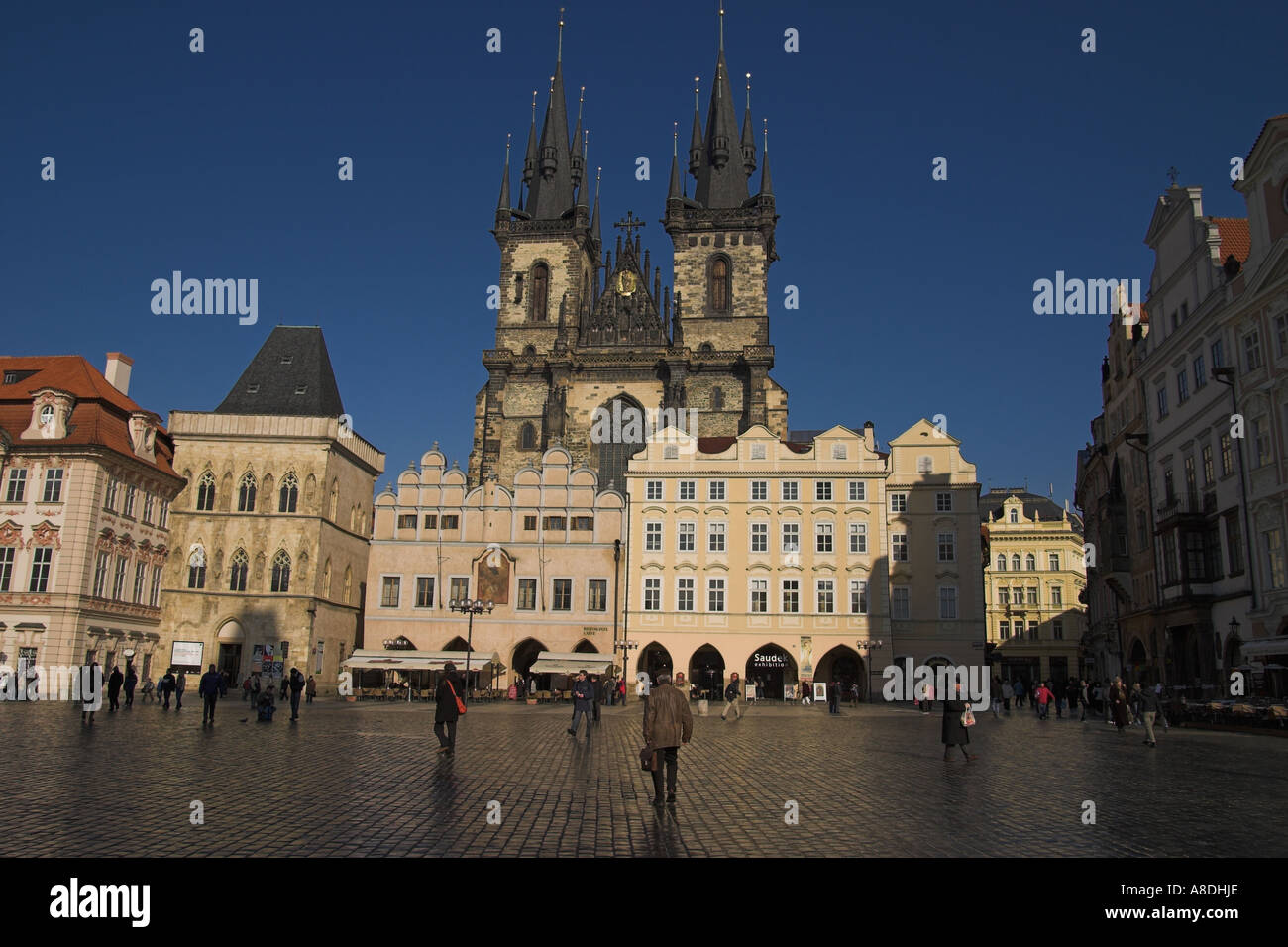 Stock photograph of Old Town Square, Prague with the Church of Our Lady ...