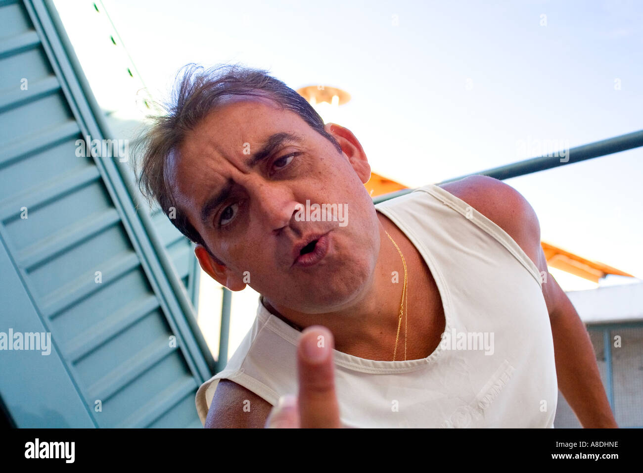 Cross Eyed Angry Man Stock Photo - Alamy
