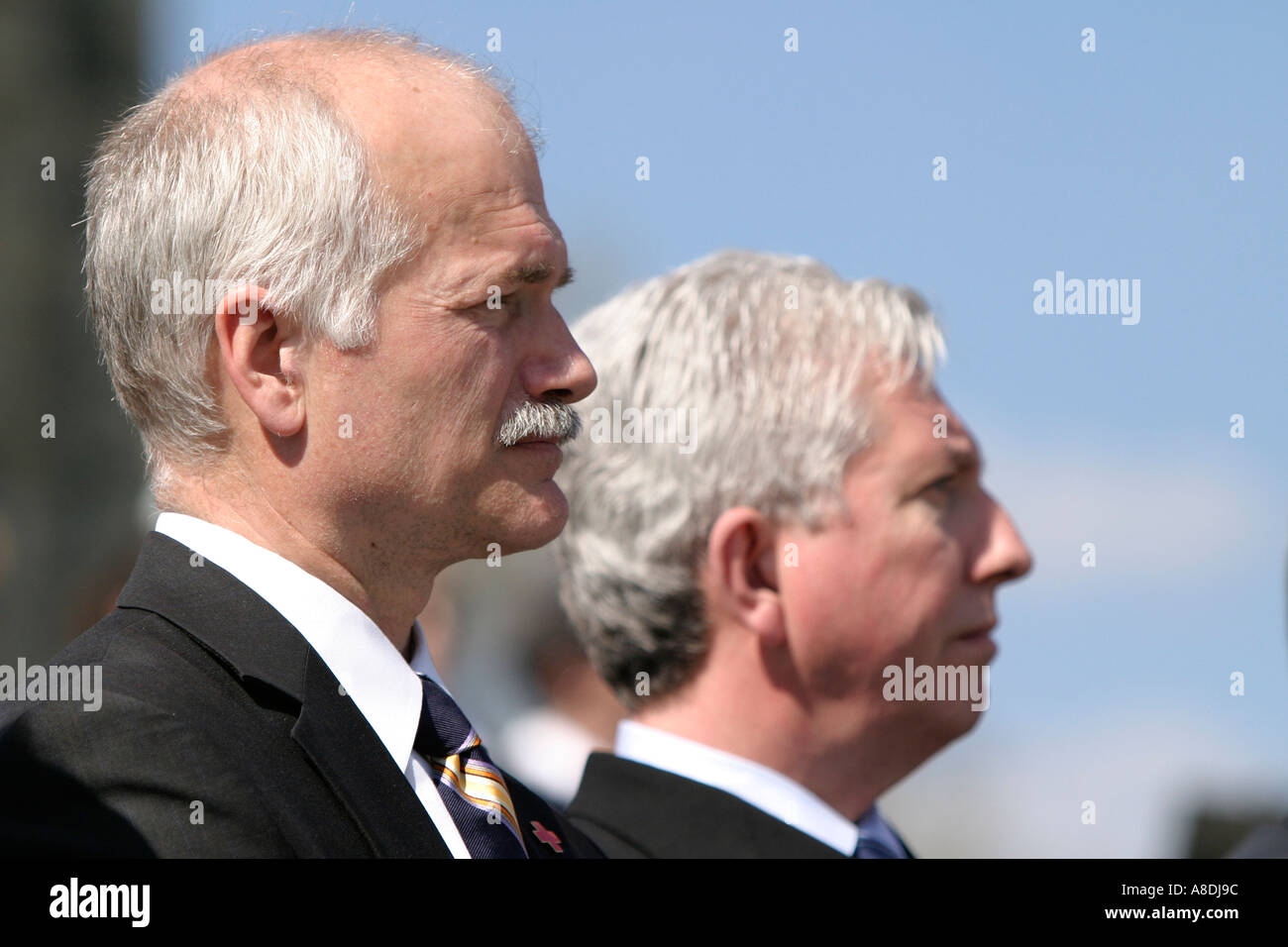 NDP Party Leader Jack Layton and Bloc Quebecois Party LEader Gilles ...