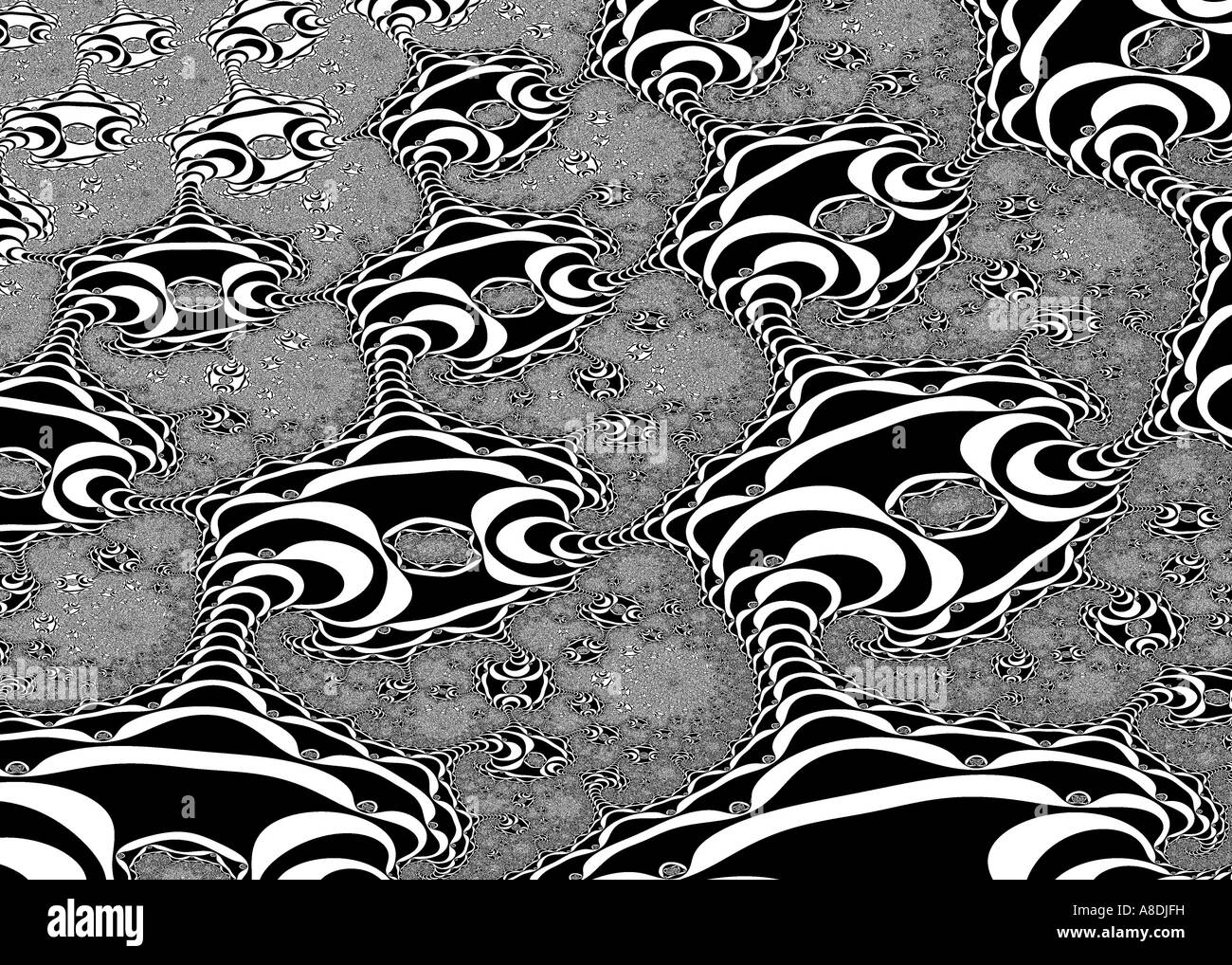 Patterns symmetry fractals Black and White Stock Photos & Images - Alamy