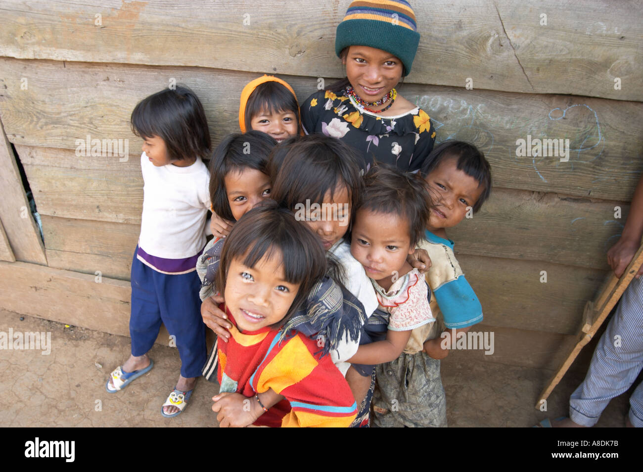 Vietnamese children in chicken village a village near dalat in vietnam ...
