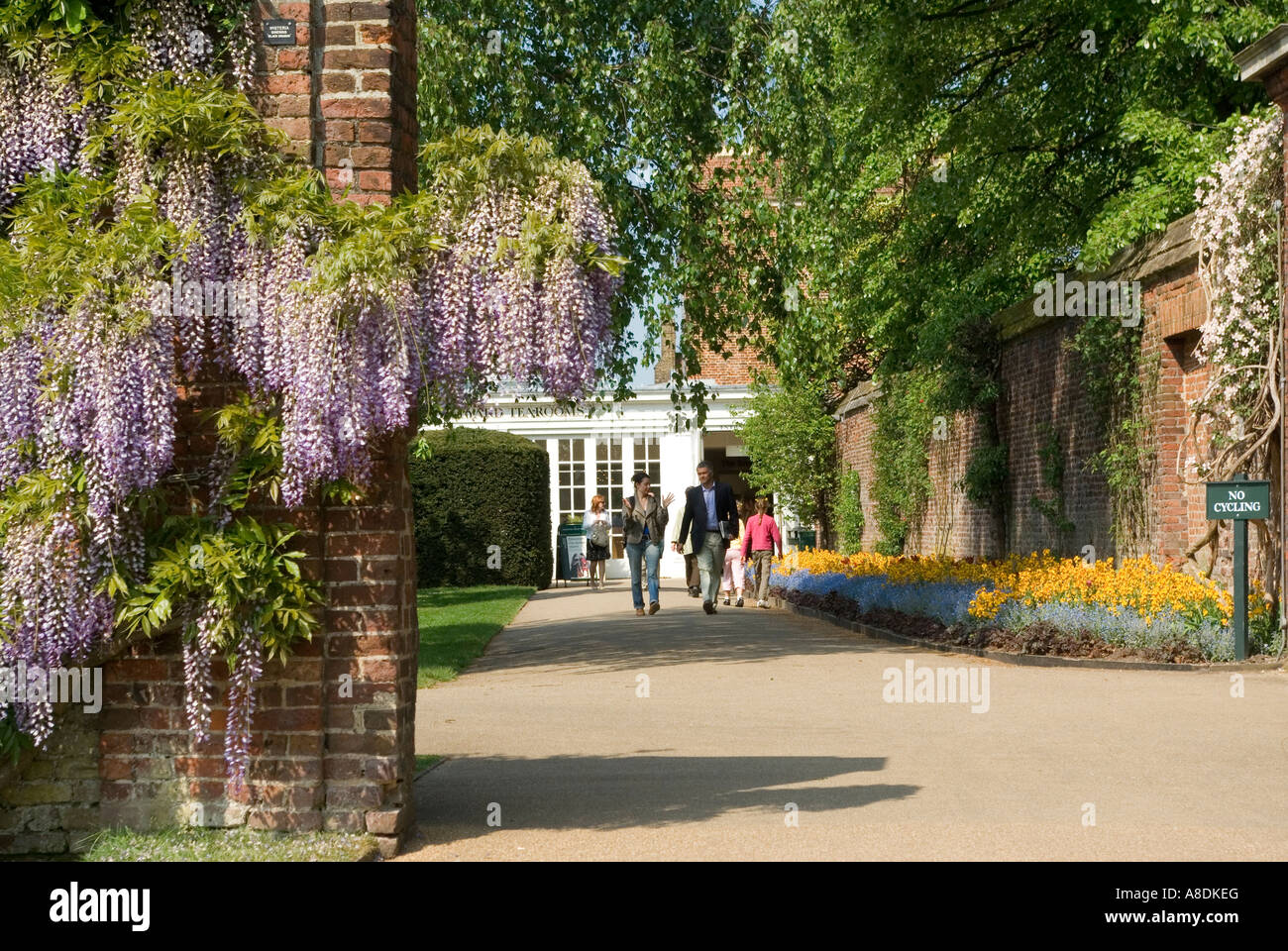 The Tiltyard Cafe and Gardens Hampton Court Palace Stock Photo - Alamy