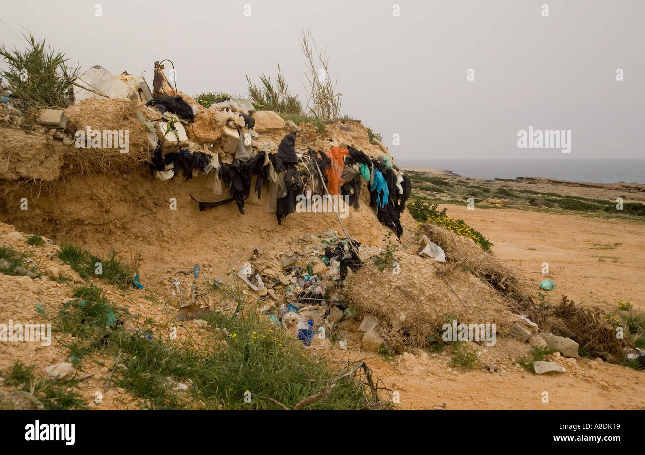 dumped rubbish at Ayia Napa caves Stock Photo - Alamy