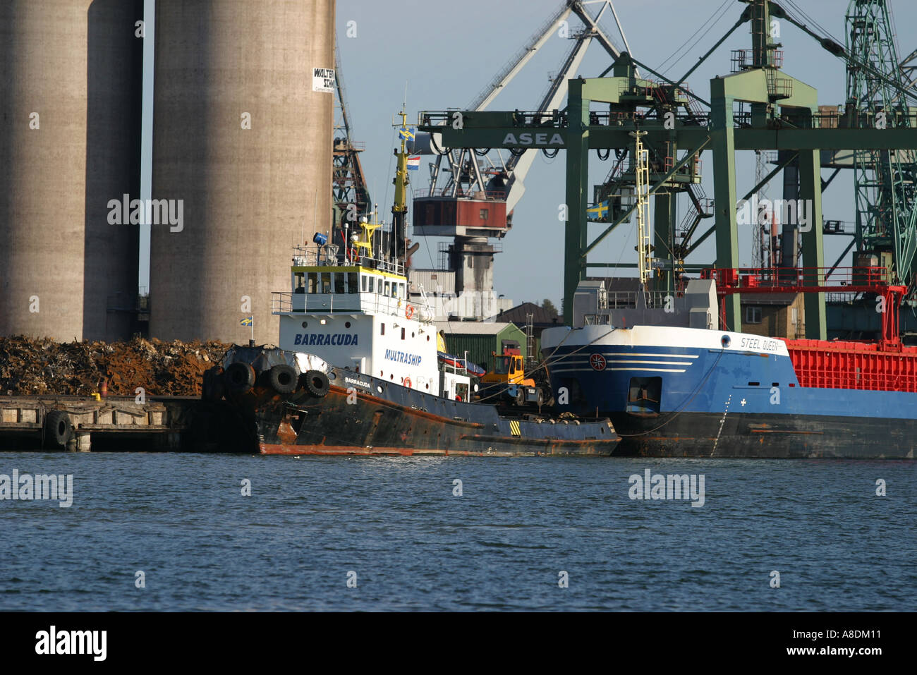 Harbour with cargo ship hi-res stock photography and images - Alamy