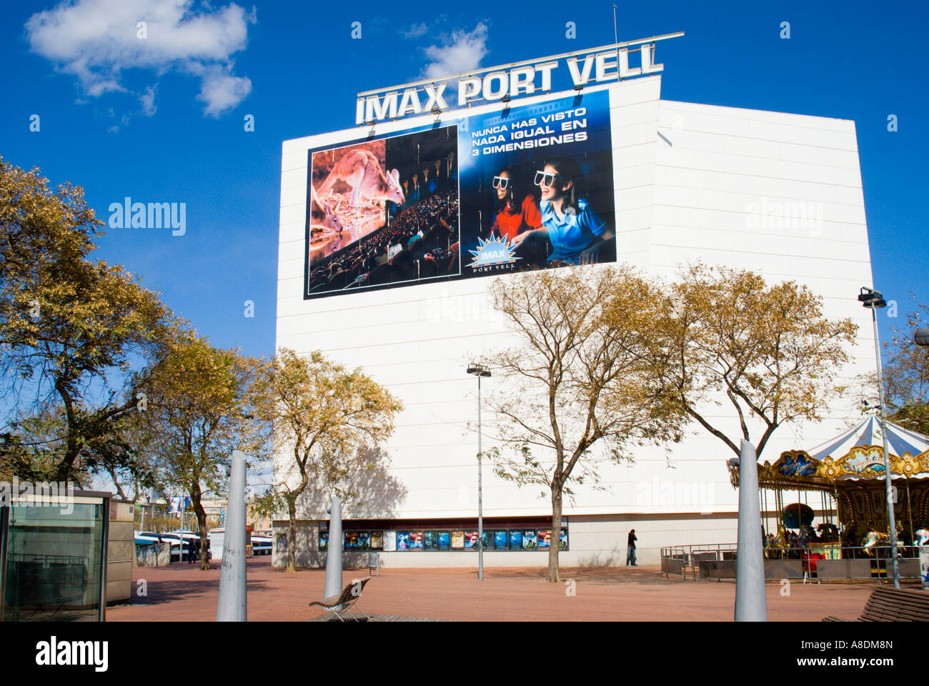 Barcelona Port Vell old harbour area the Imax cinema building Stock ...