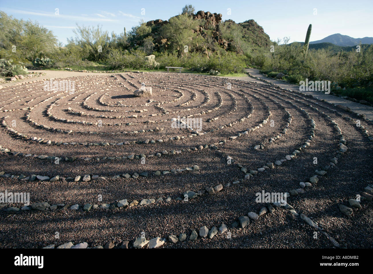 A stone maze fashioned after the Tohono O odham indian design called ...