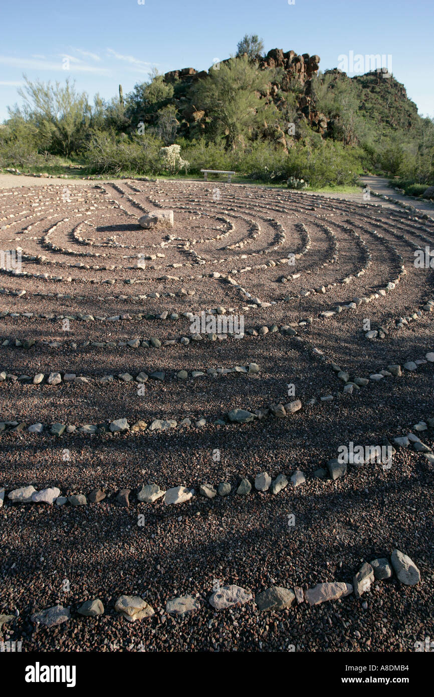 A stone maze fashioned after the Tohono O odham indian design called ...
