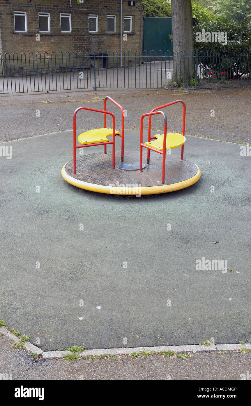 Children's play equipment in a playground in Enfield, North London ...