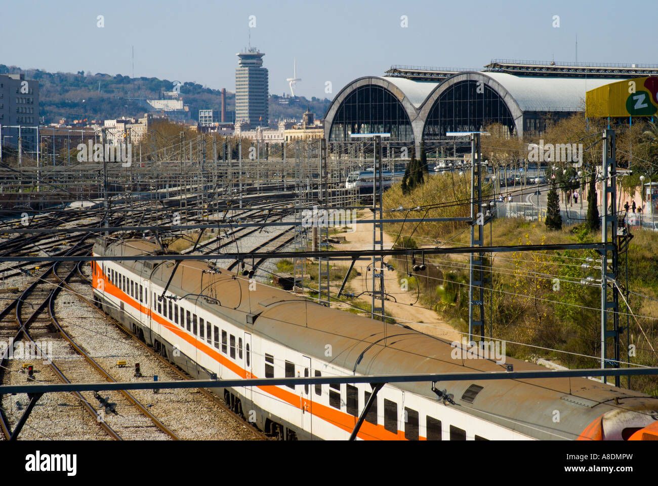 Barcelona rail station Stock Photo - Alamy