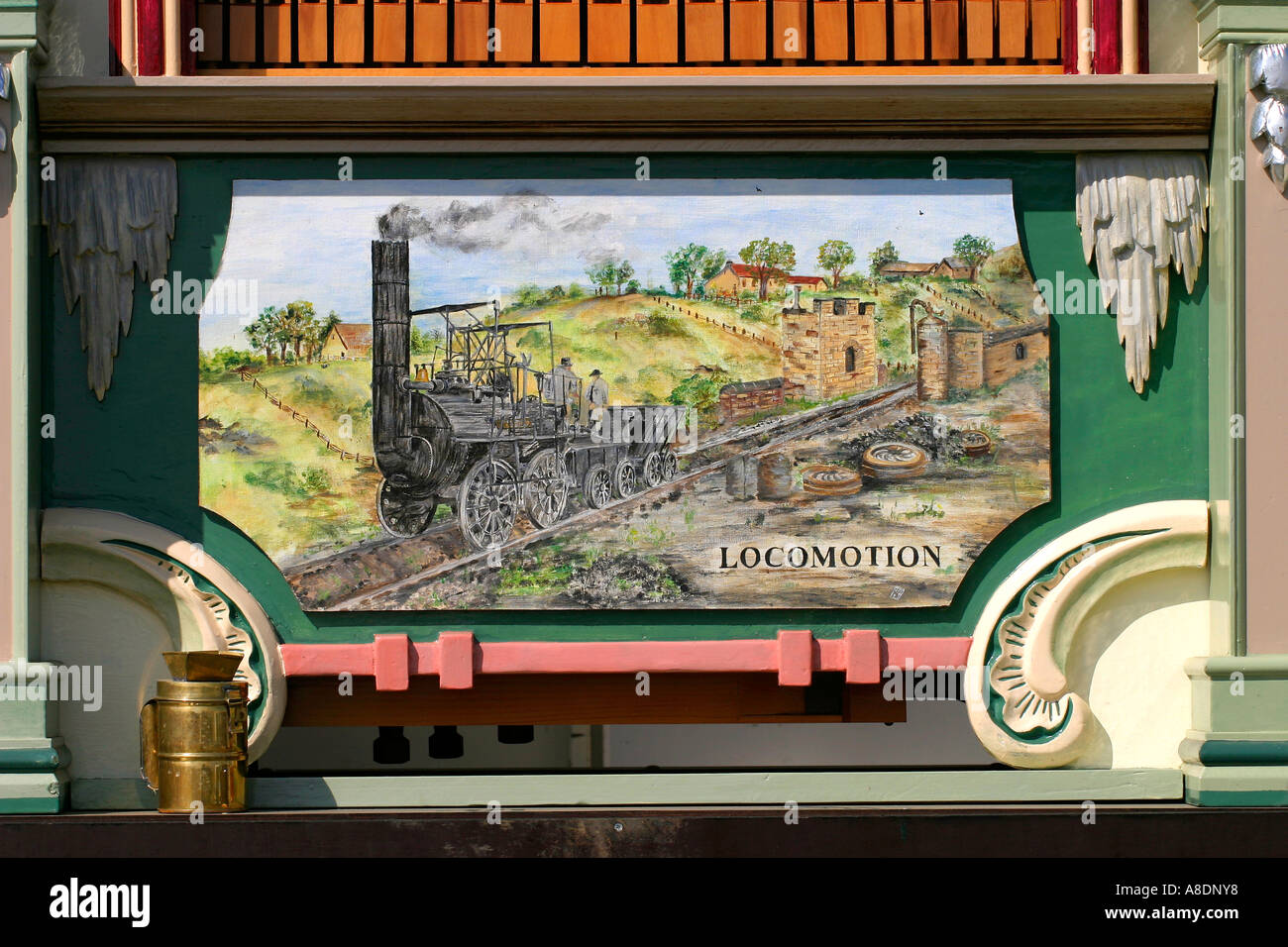 Old steam locomotive decoration hi-res stock photography and images - Alamy