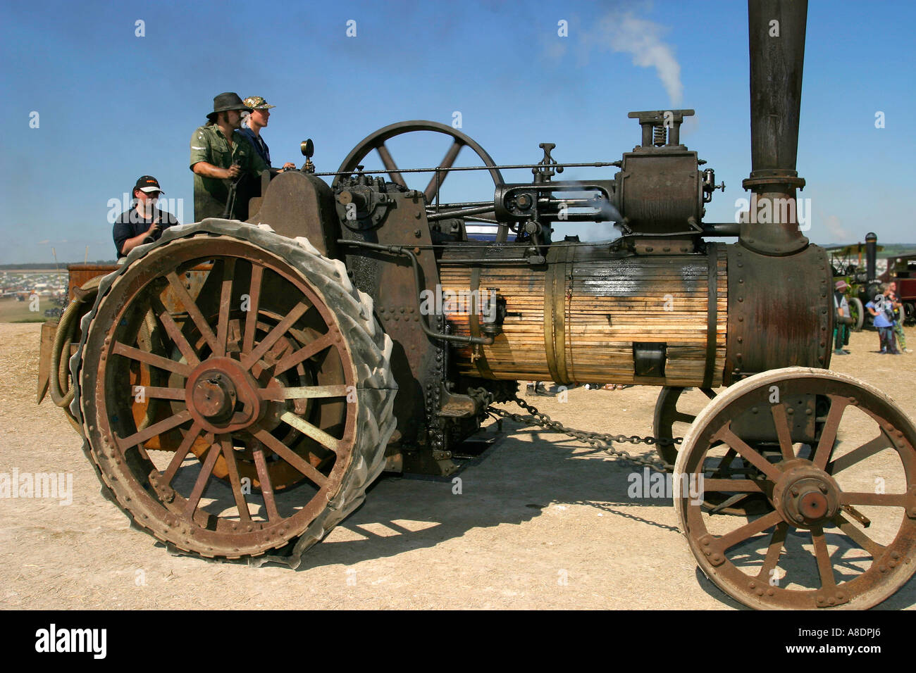 Unrestored and working wood clad traction engine at Dorset Steam Fair ...