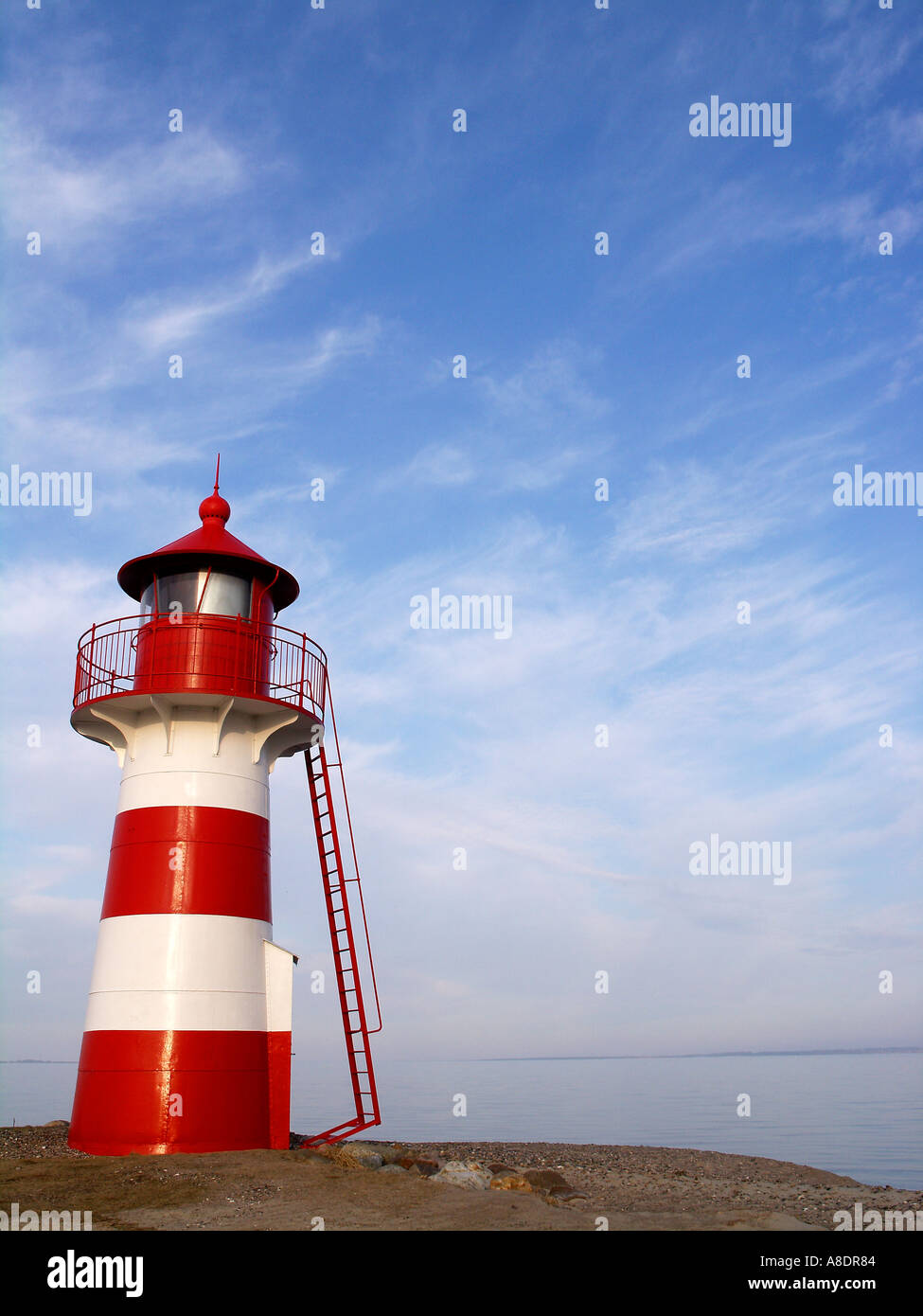 Denmark Jutland Light house and landscape Limfjorden Stock Photo - Alamy