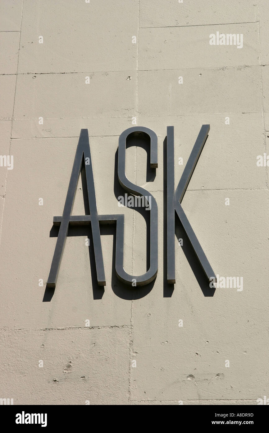 Ask Italian Restaurant Sign Stock Photo - Alamy