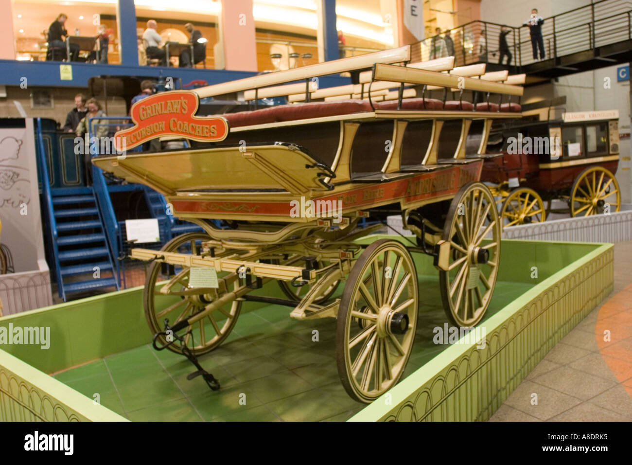 Early excursion coach in the Kelvin Hall Museum of Transport, Glasgow ...