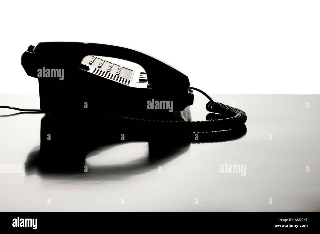 Silhouette of an office telephone Stock Photo - Alamy