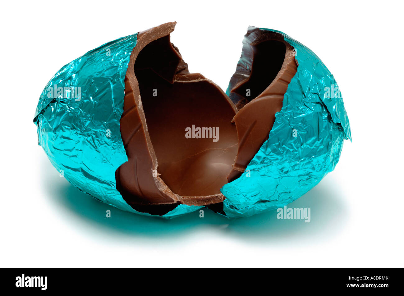 Broken chocolate easter egg Stock Photo - Alamy
