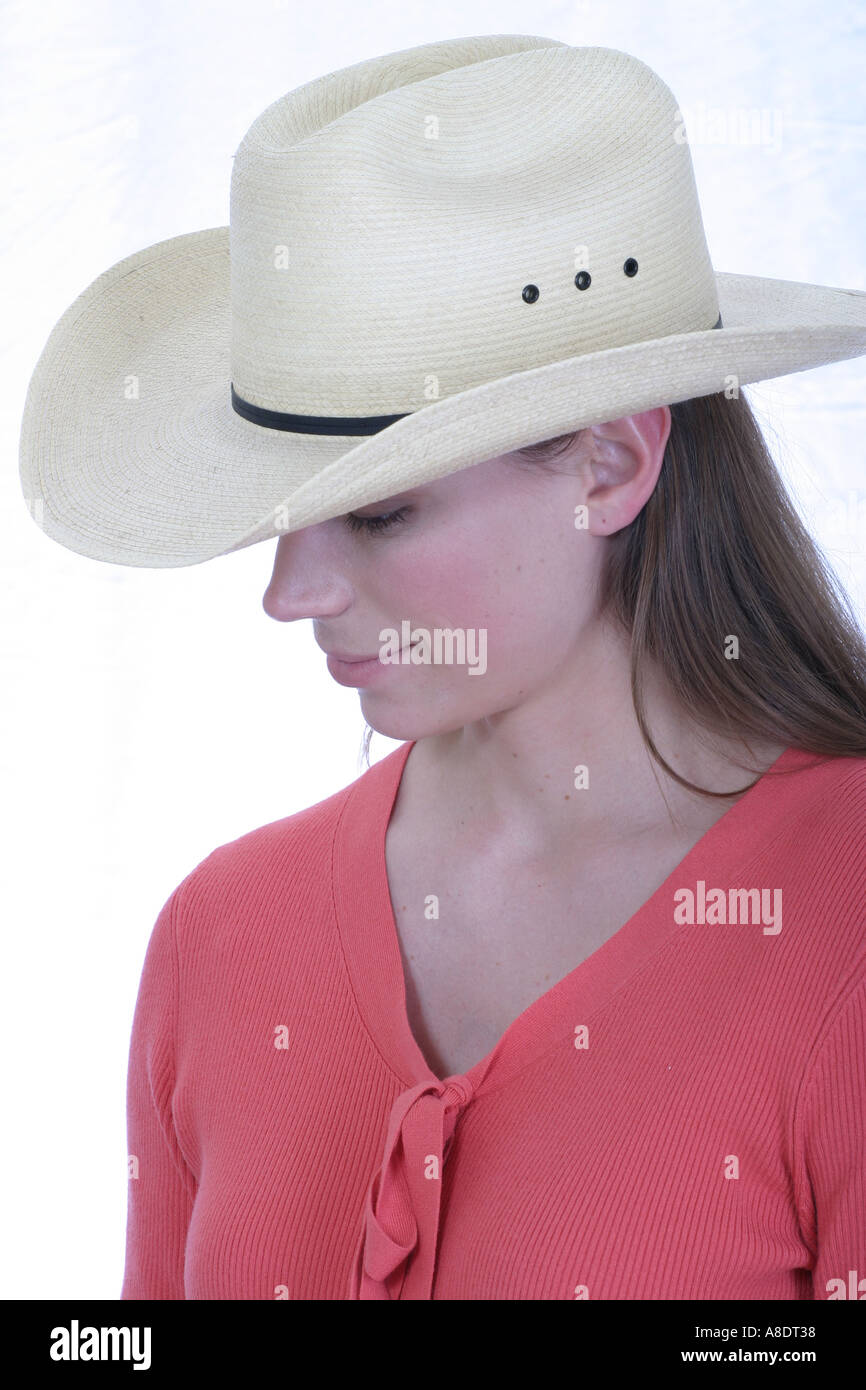 Wearing Cowboy Hat Looking Down