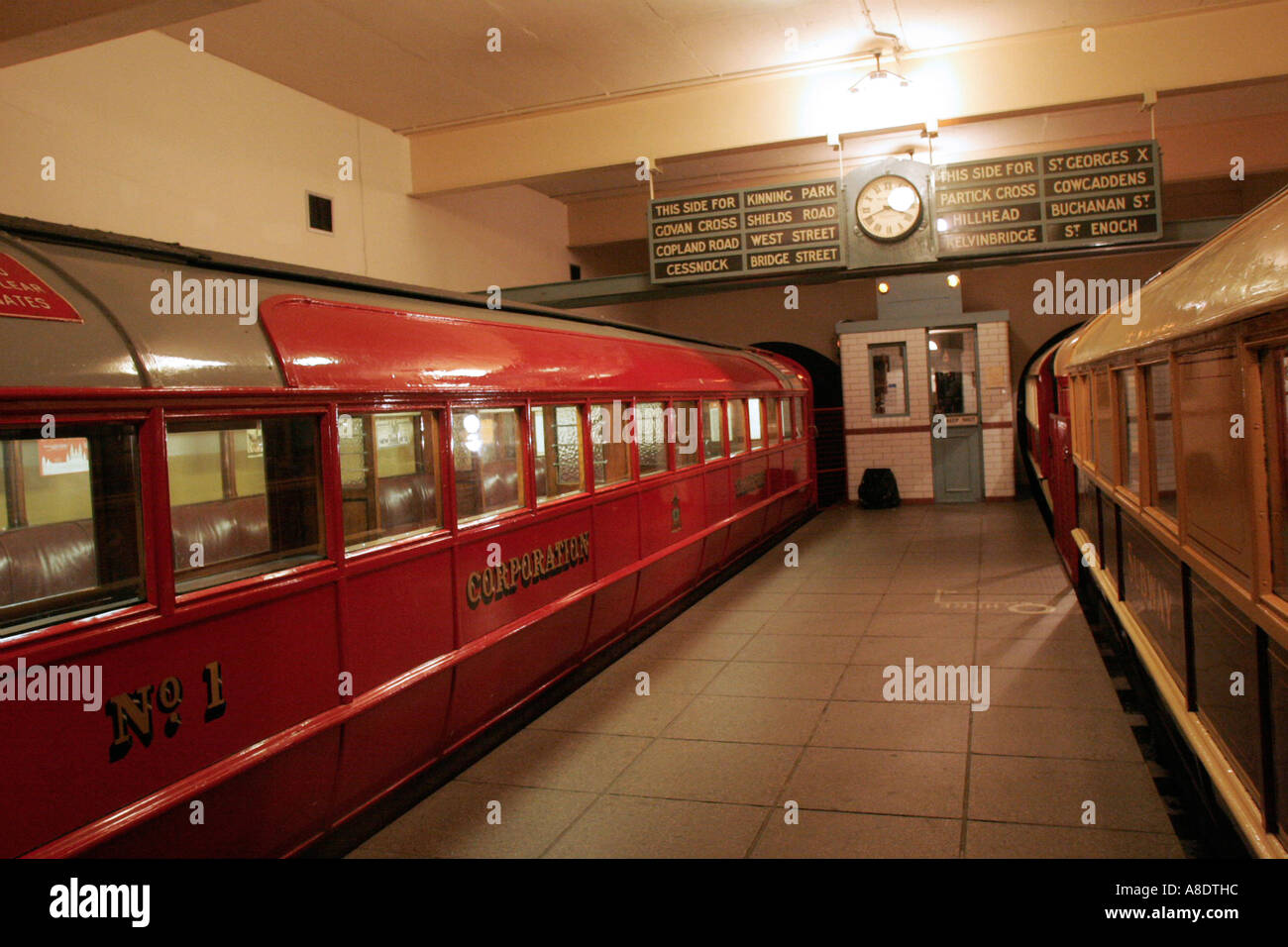Glasgow underground carriages exhibit in the Kelvin Hall Museum of ...