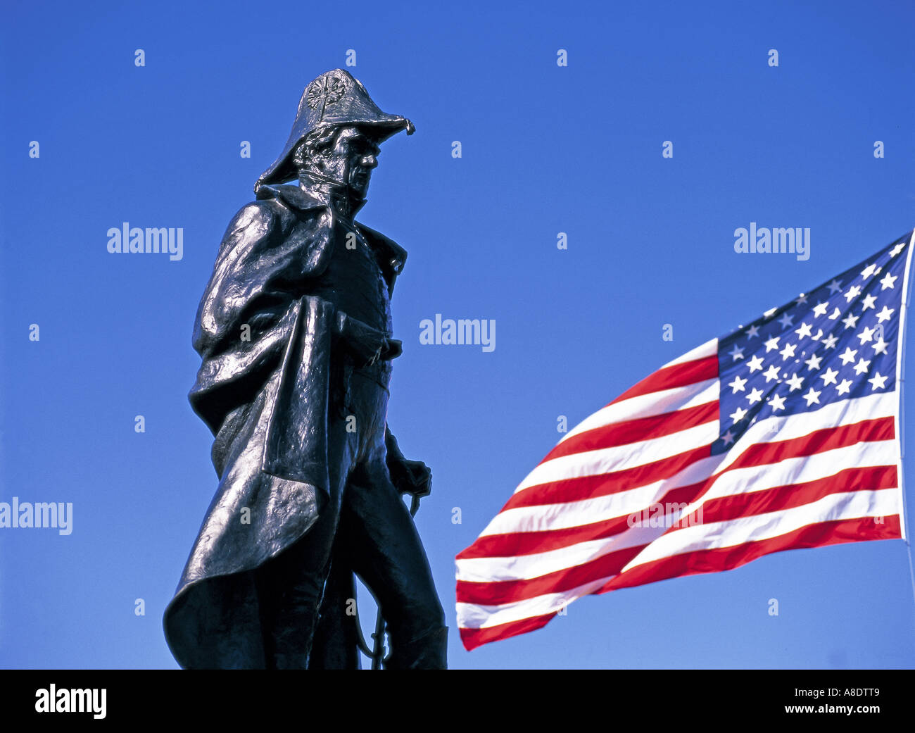 Major General Samuel Smith statue & us flag, Baltimore, Maryland, USA ...