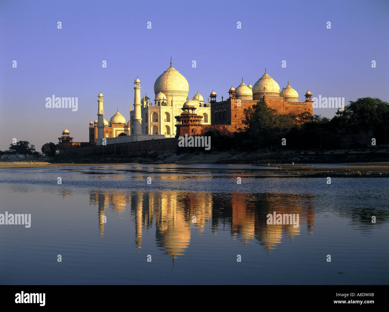 Taj Mahal and Yamuna River Agra Uttar Pradesh India Stock Photo - Alamy