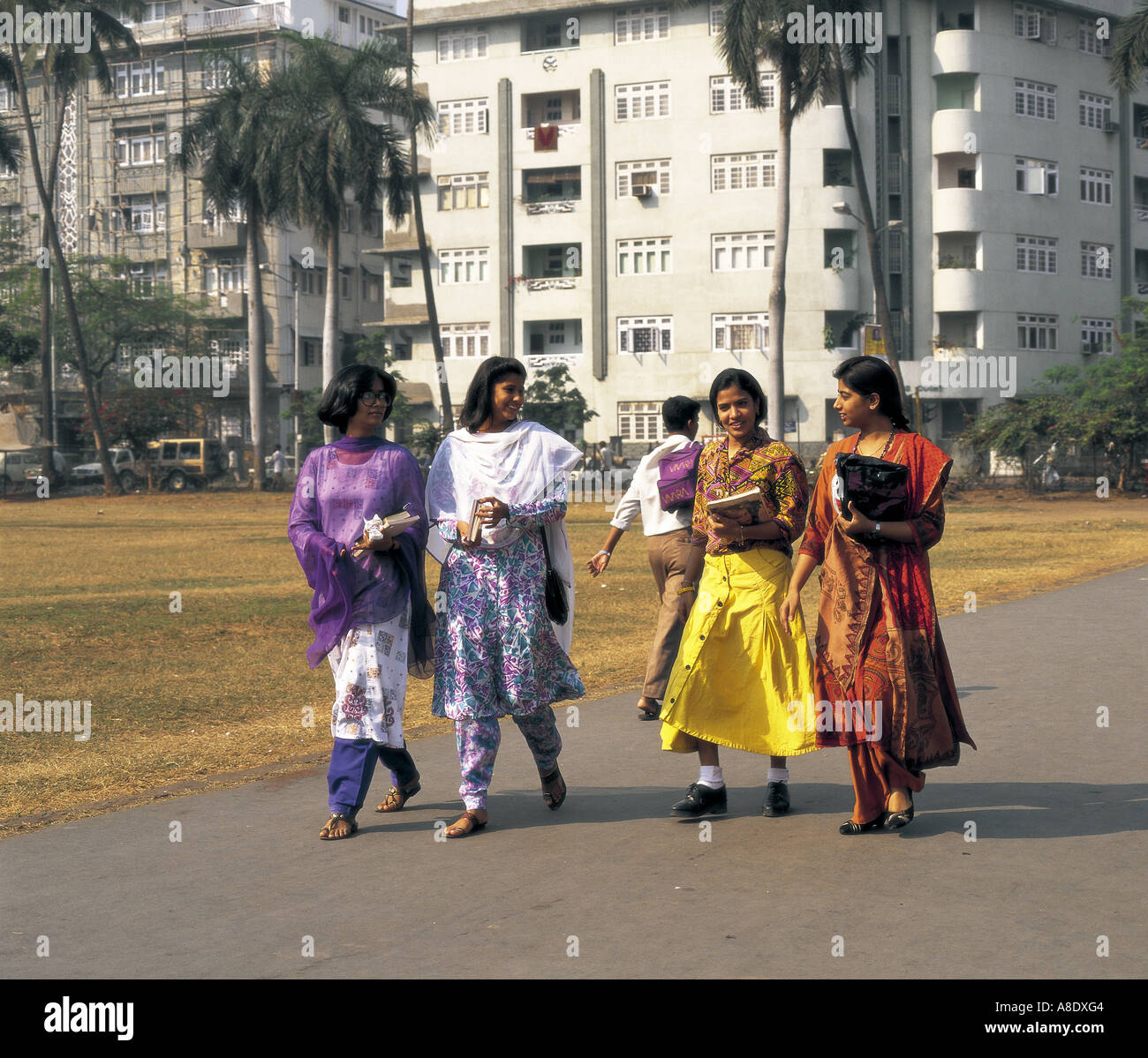 Indian girl students in sari Mumbai India Stock Photo - Alamy