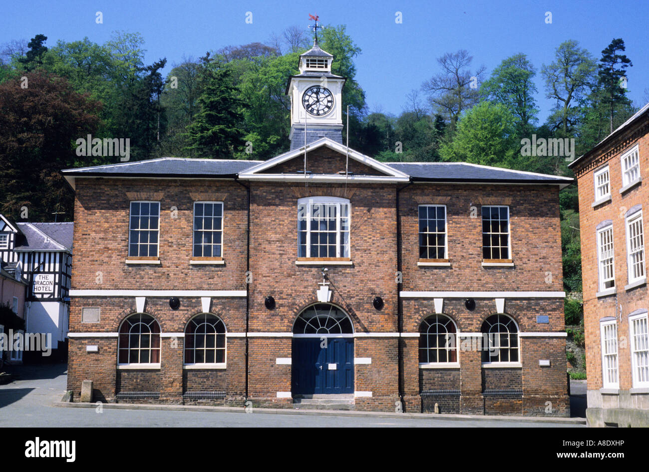 Montgomery Powys Wales Old Town Hall town centre Neil Holmes Stock ...