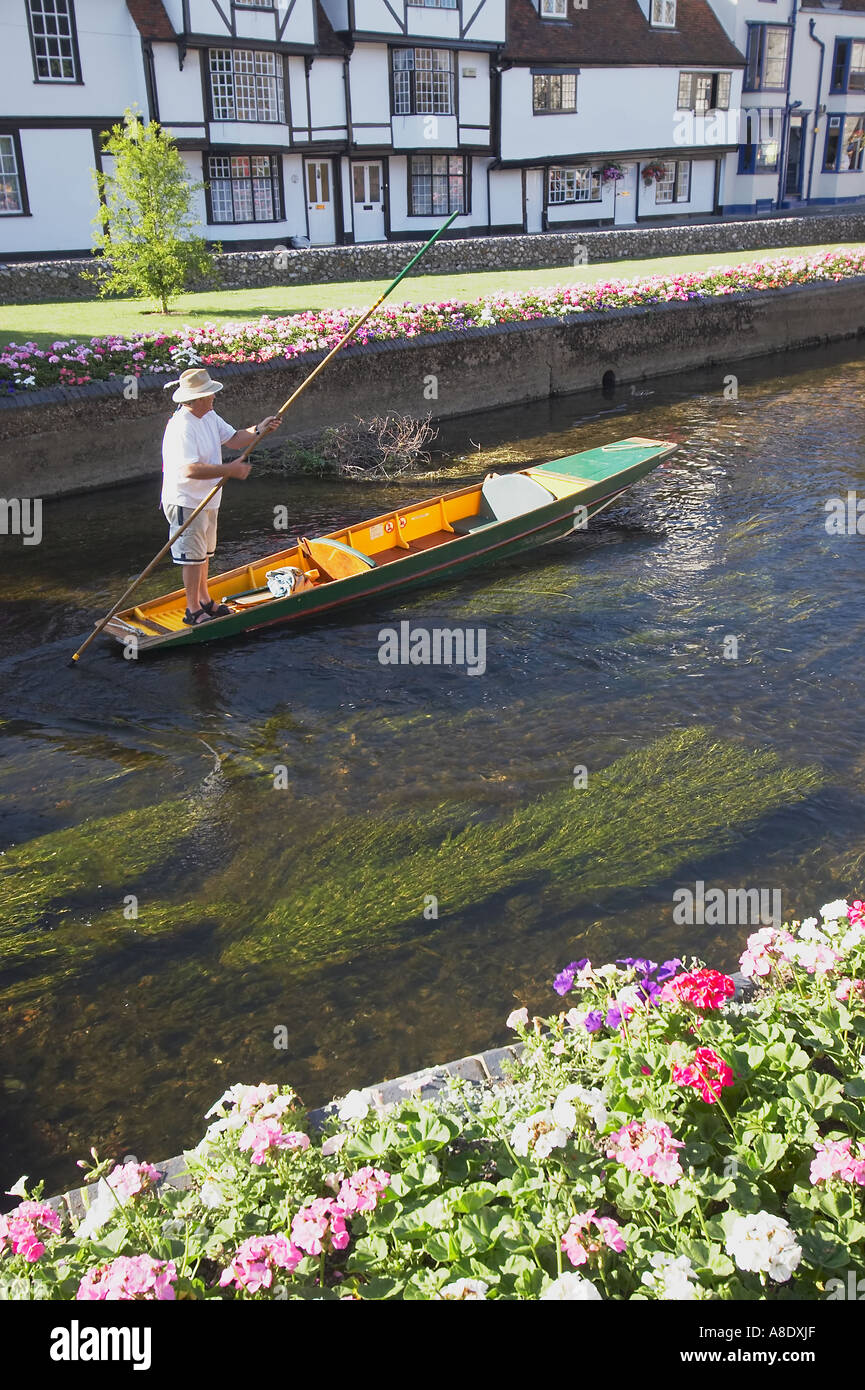 Man Punting On River Stock Photo - Alamy