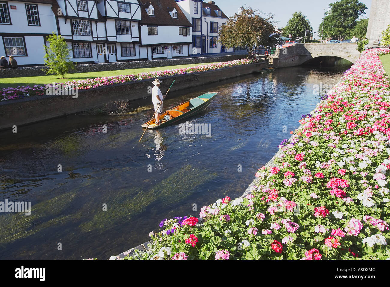Man Punting On River Stock Photo - Alamy