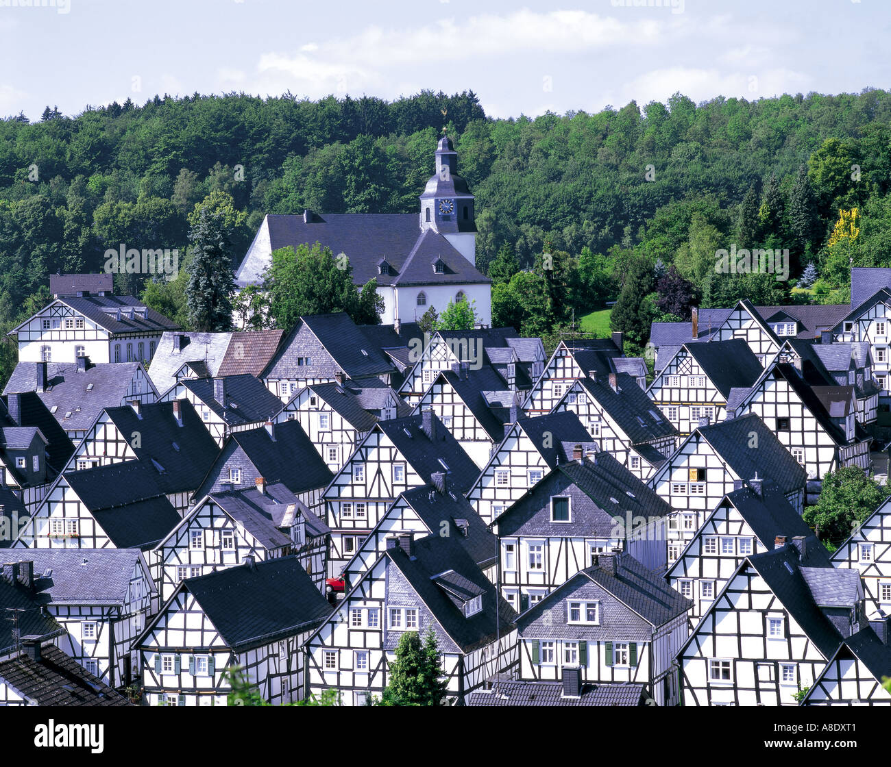 Beamed houses, Freudenberg, Germany Stock Photo - Alamy