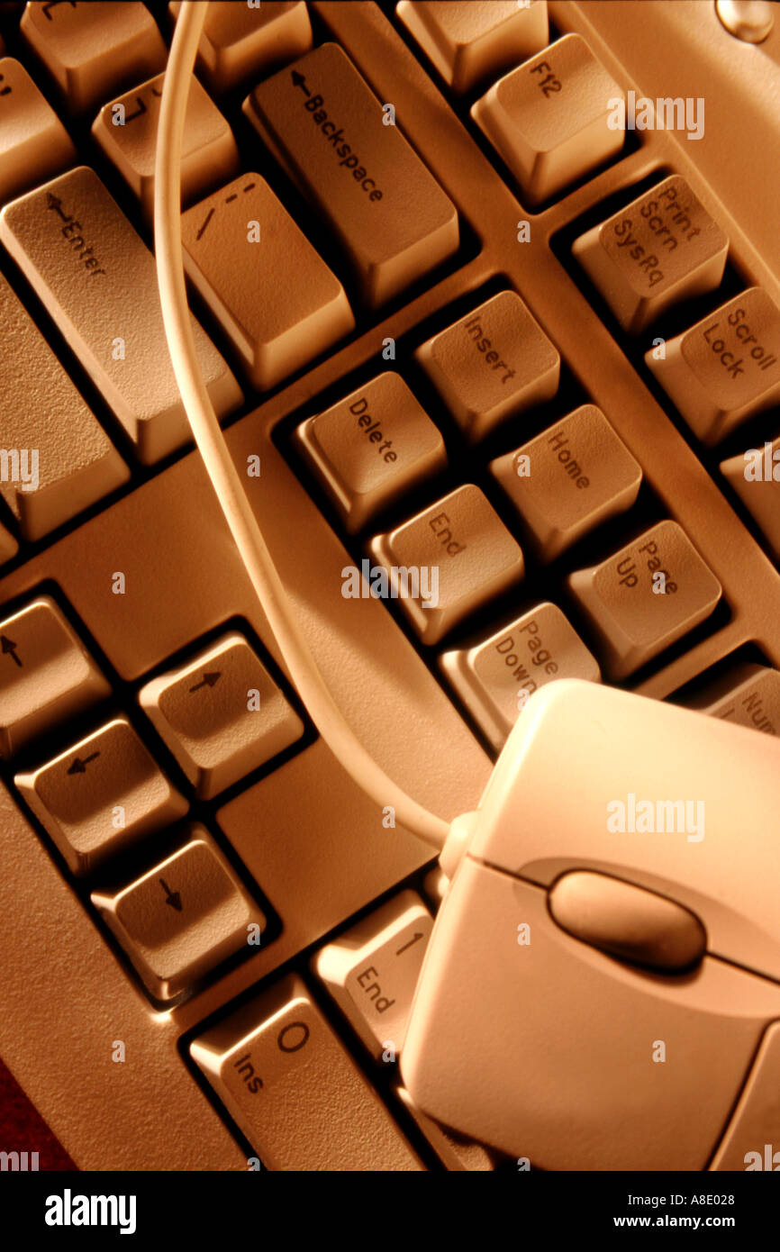 computer mouse on keyboard Stock Photo - Alamy