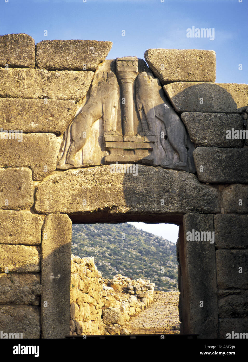 Lion Gate Mycenae Peloponnese Greece Stock Photo - Alamy
