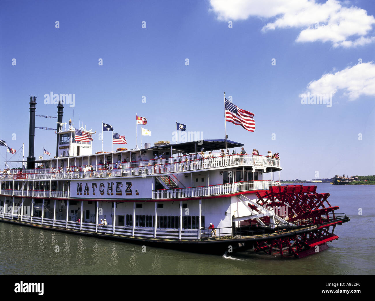 Natchez paddle steamer on Mississippi River, New Orleans Louisiana USA ...