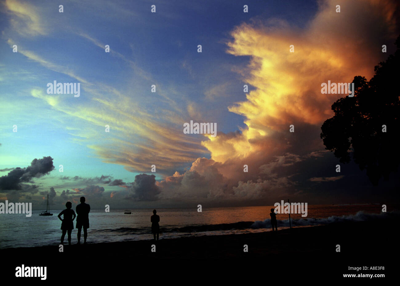 Holetown Sunset Sky Barbados Stock Photo - Alamy
