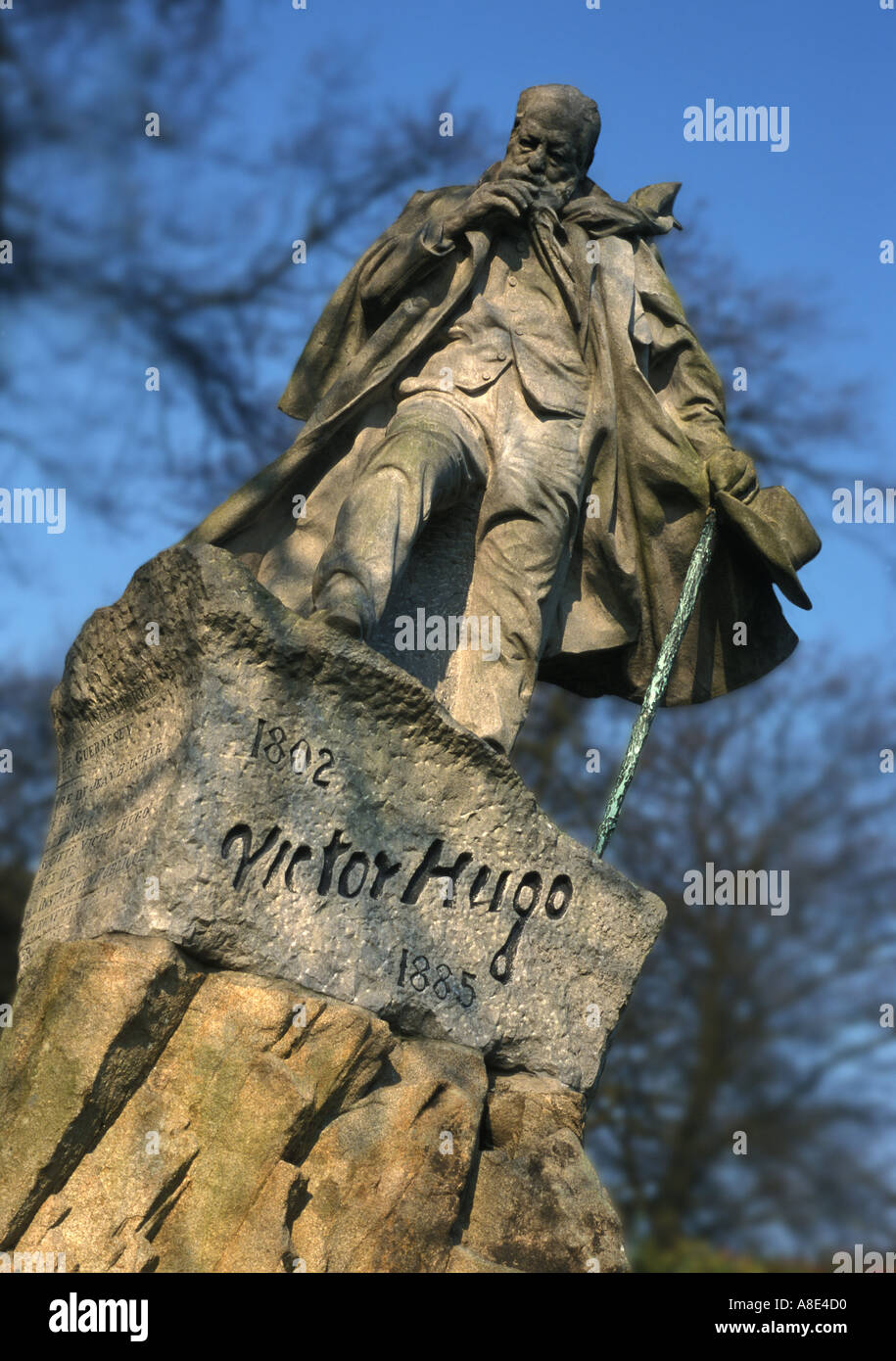 Statue of Victor Hugo at St Peters Port Guernsey Channel Islands ...