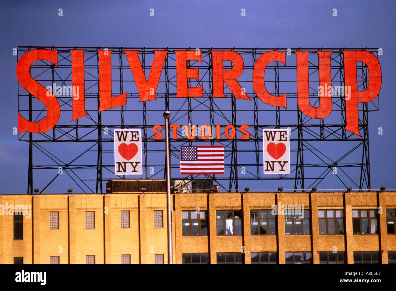 silvercup studios with we love NY signs and american flag astoria ny ...