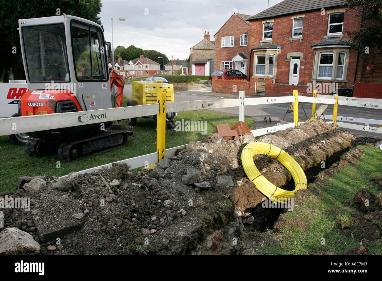 Service trench for new housing estate Stock Photo - Alamy