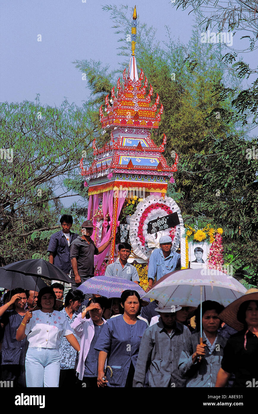 Thai funeral procession near Chiang Mae Thailand Stock Photo - Alamy