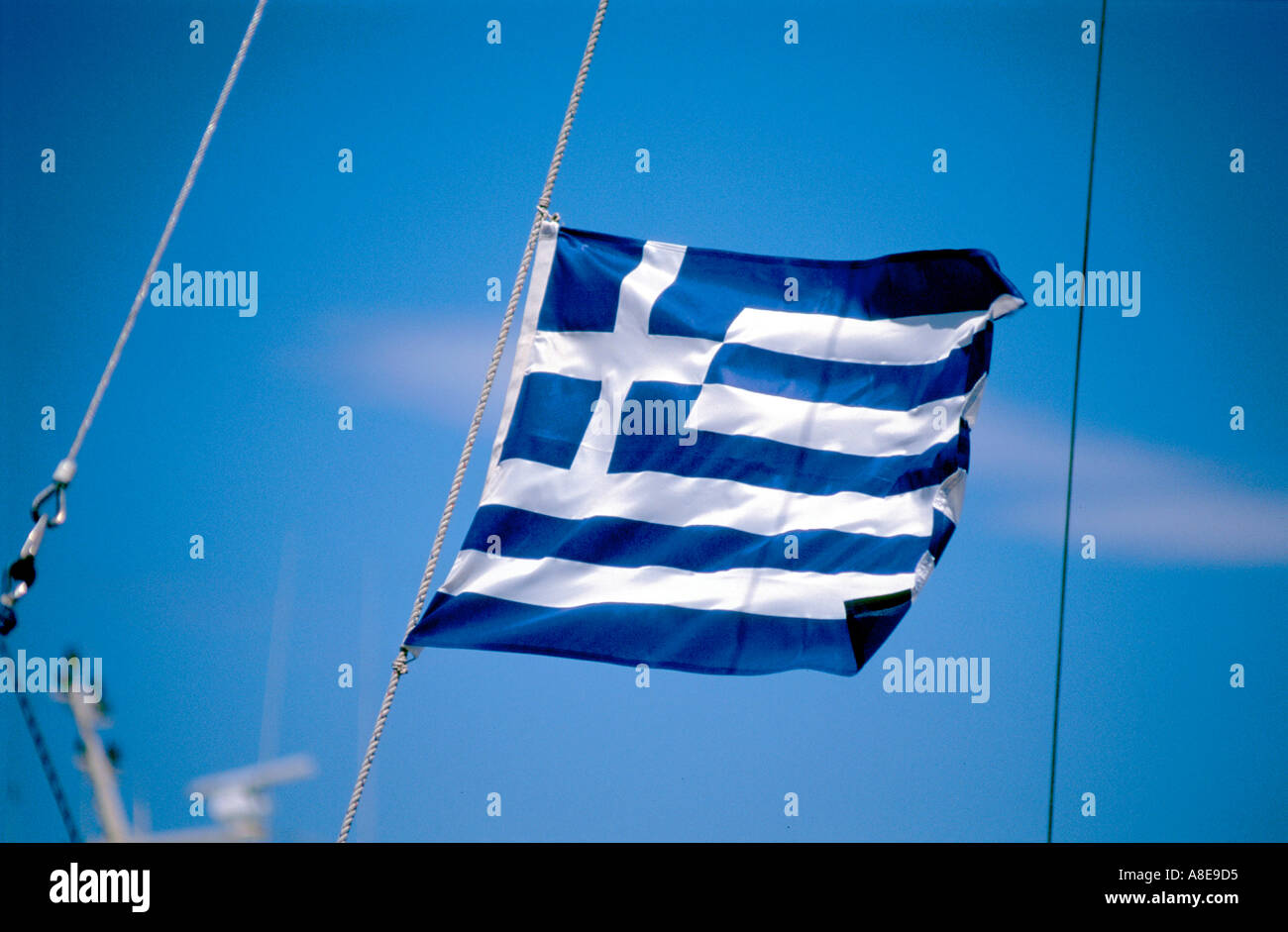 Greek national flag Stock Photo - Alamy