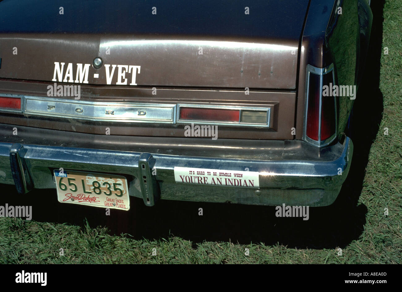 Native American (AIM) Bumper sticker at Pow Wow (Ft. Snelling). St Paul ...