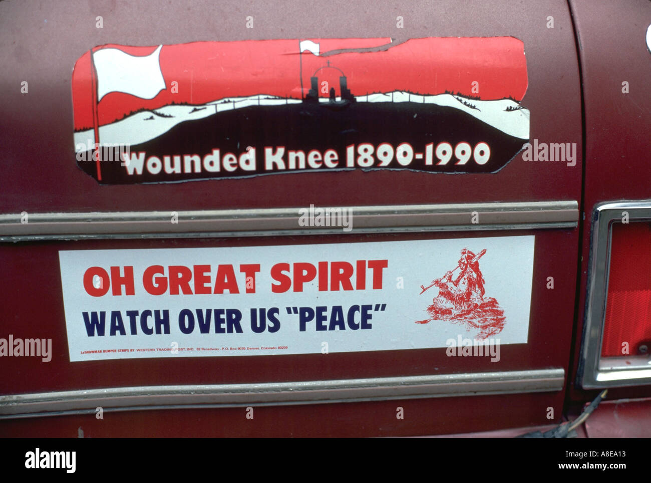 Native American (AIM) bumper sticker at Fort Snelling State Park Pow ...