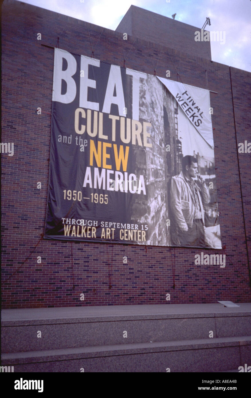 Exhibit sign of the Beat culture at the Walker Art Center. Minneapolis ...