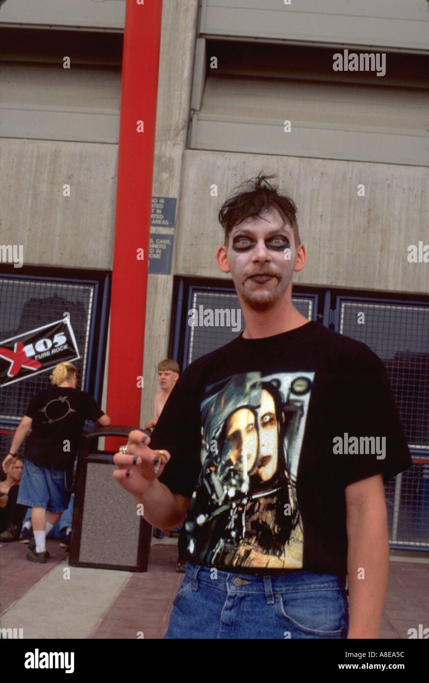Marilyn Manson rock group fan 23 at Metrodome before show. Minneapolis ...