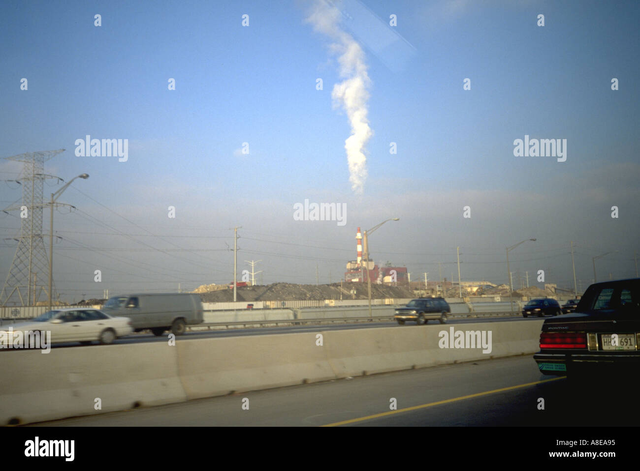 Power plant pouring out smoke and pollutants. Chicago Illinois USA ...