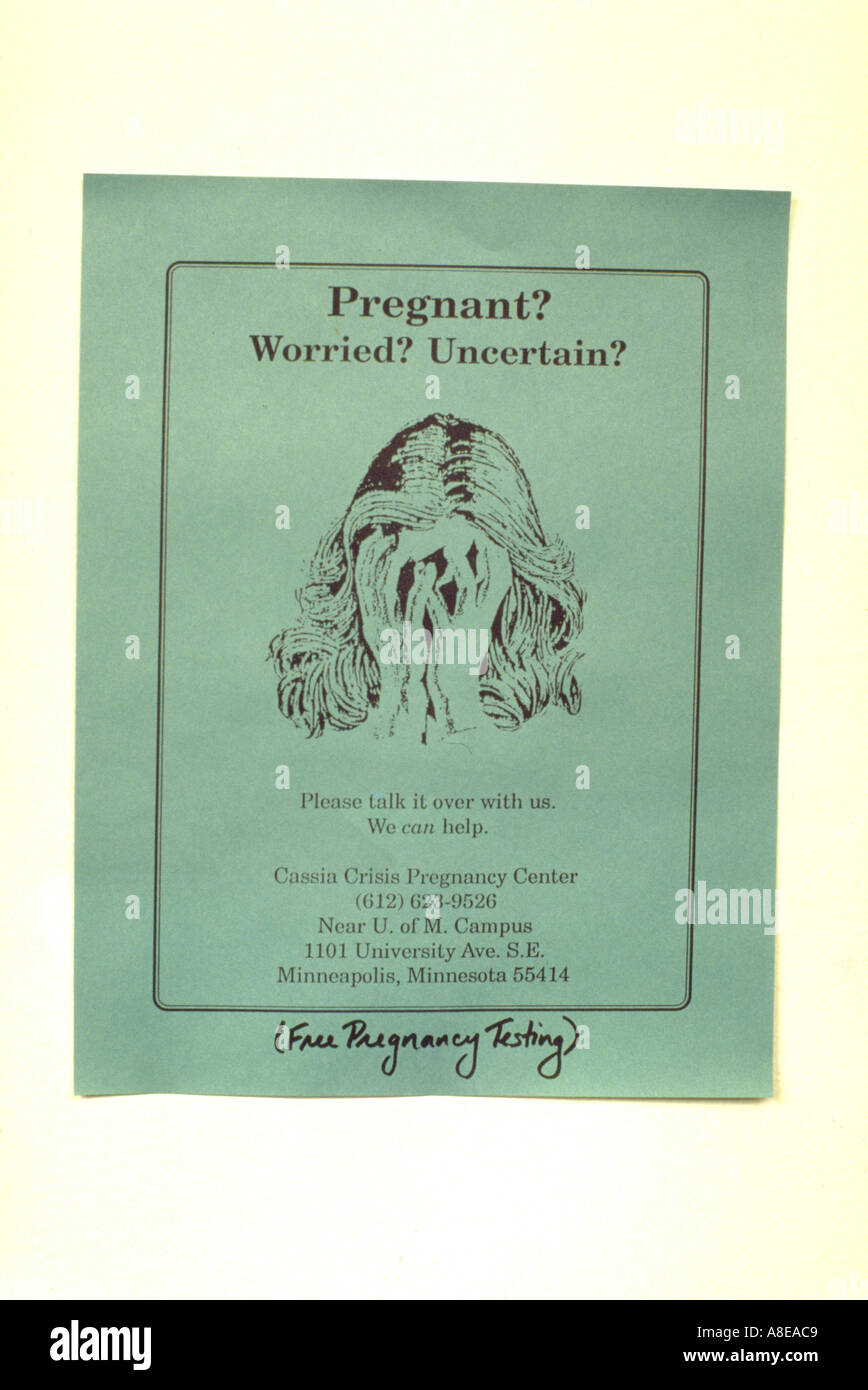 Pregnancy help center sign or poster. Minneapolis Minnesota USA Stock ...