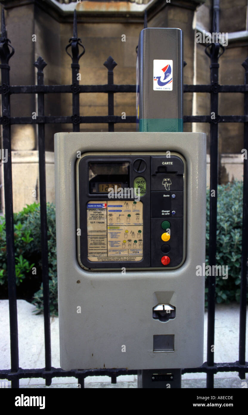 Parking meters in France Stock Photo - Alamy