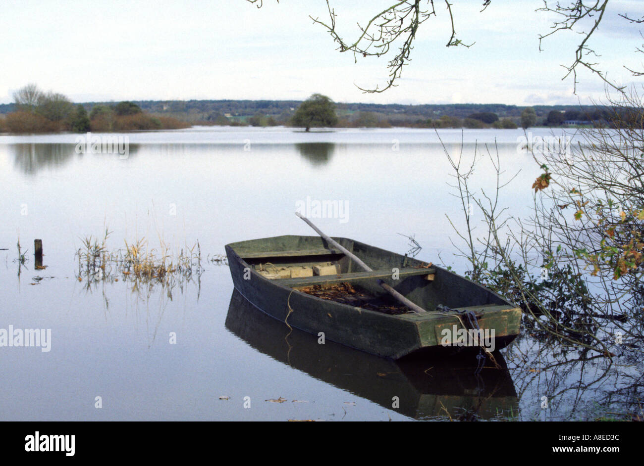 Rowing boat on a french river Stock Photo - Alamy