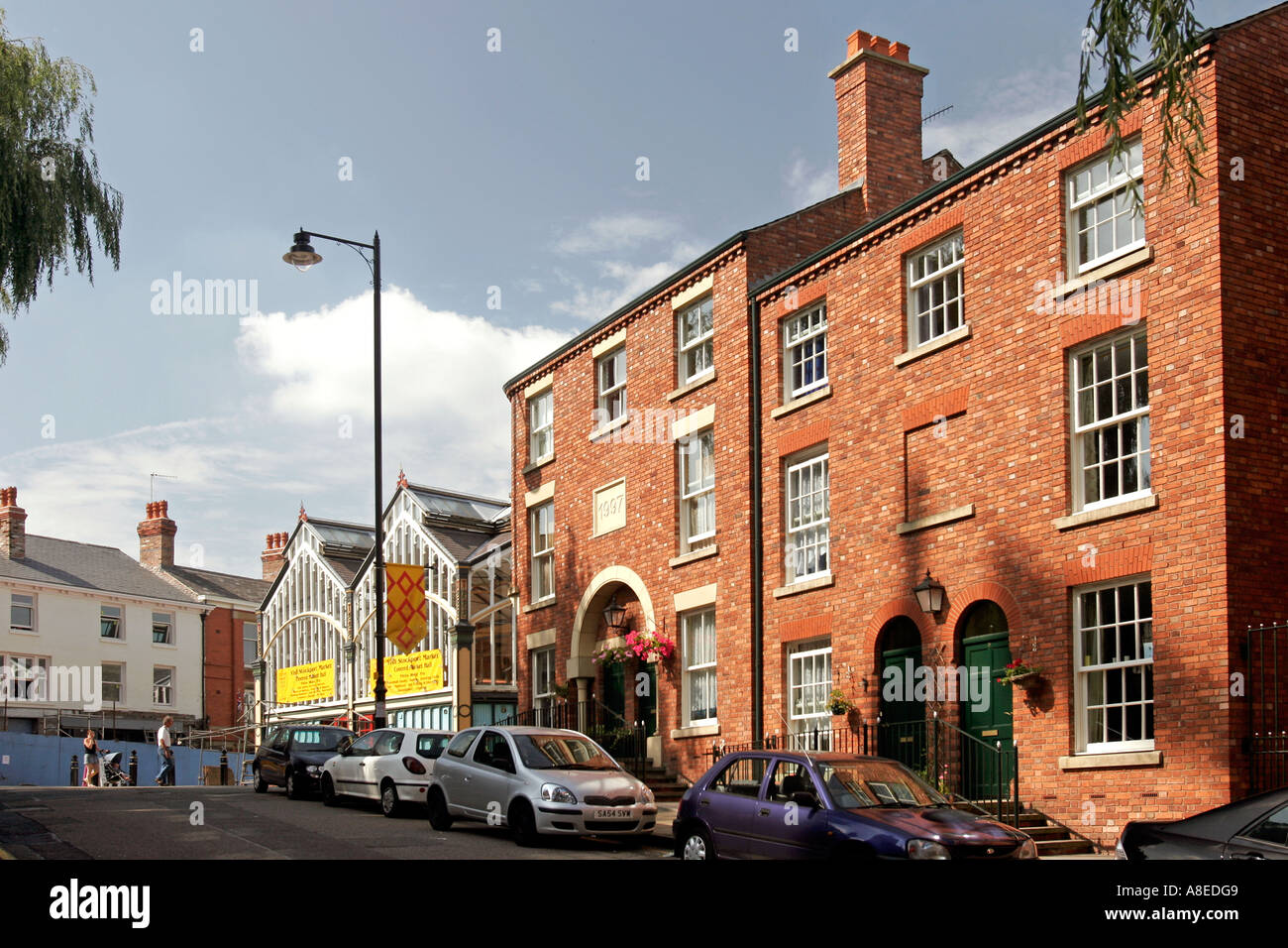 Cheshire Stockport Town Centre Market Place and Millgate Stock Photo ...