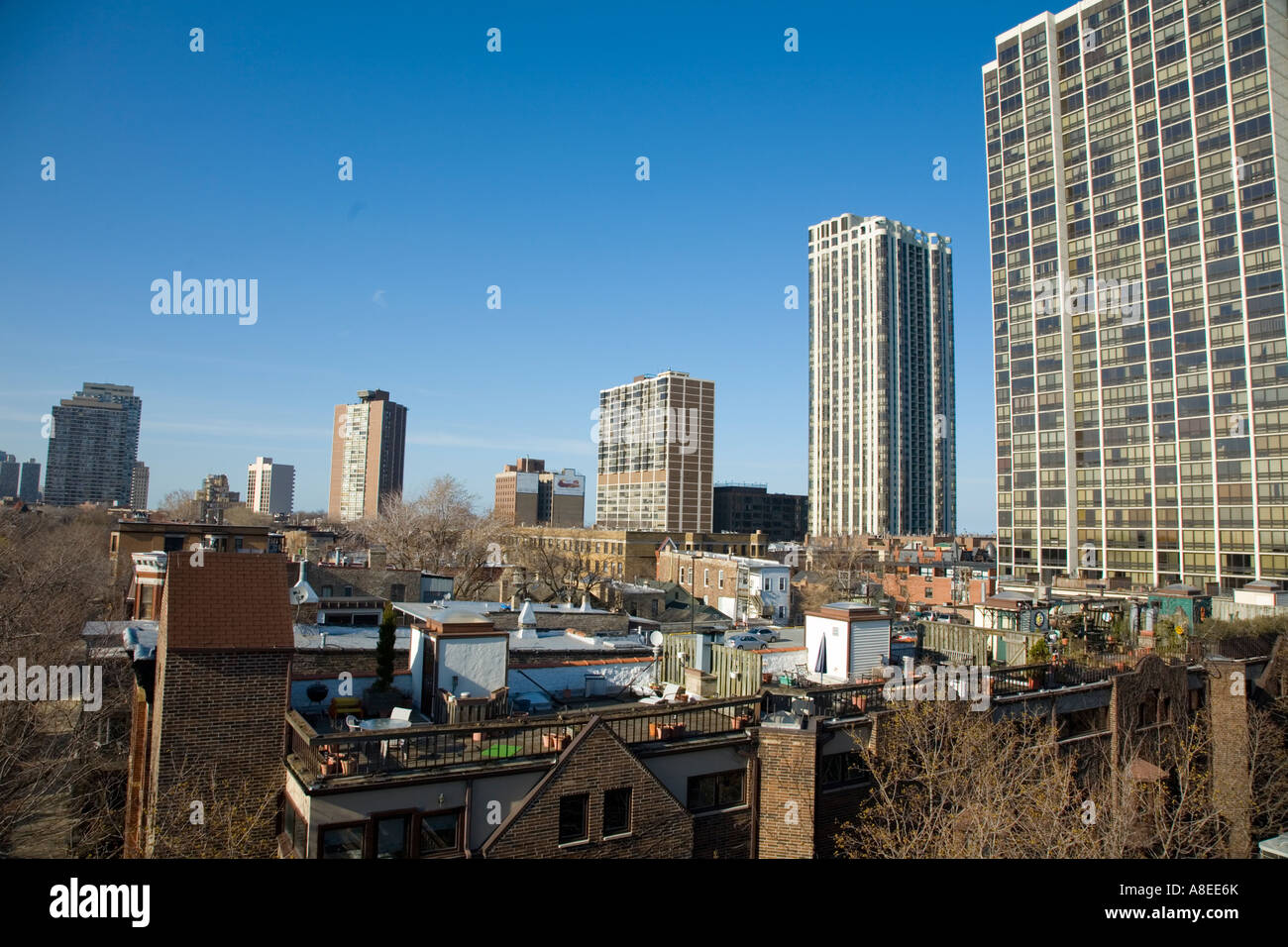 CHICAGO Illinois Roof decks and patios in early spring low rise ...