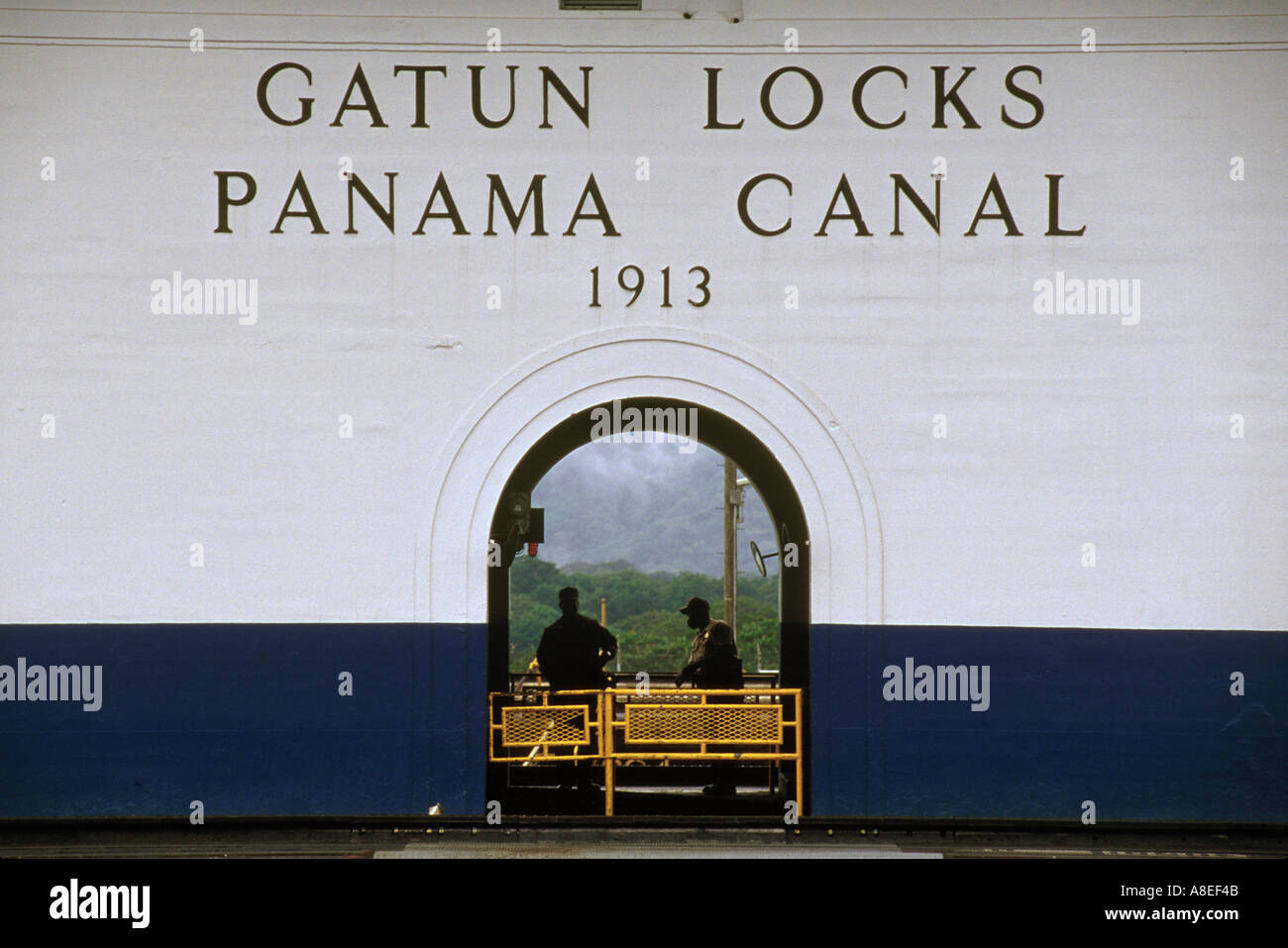 Building housing the controls for the Gatun Locks on the Panama Canal ...